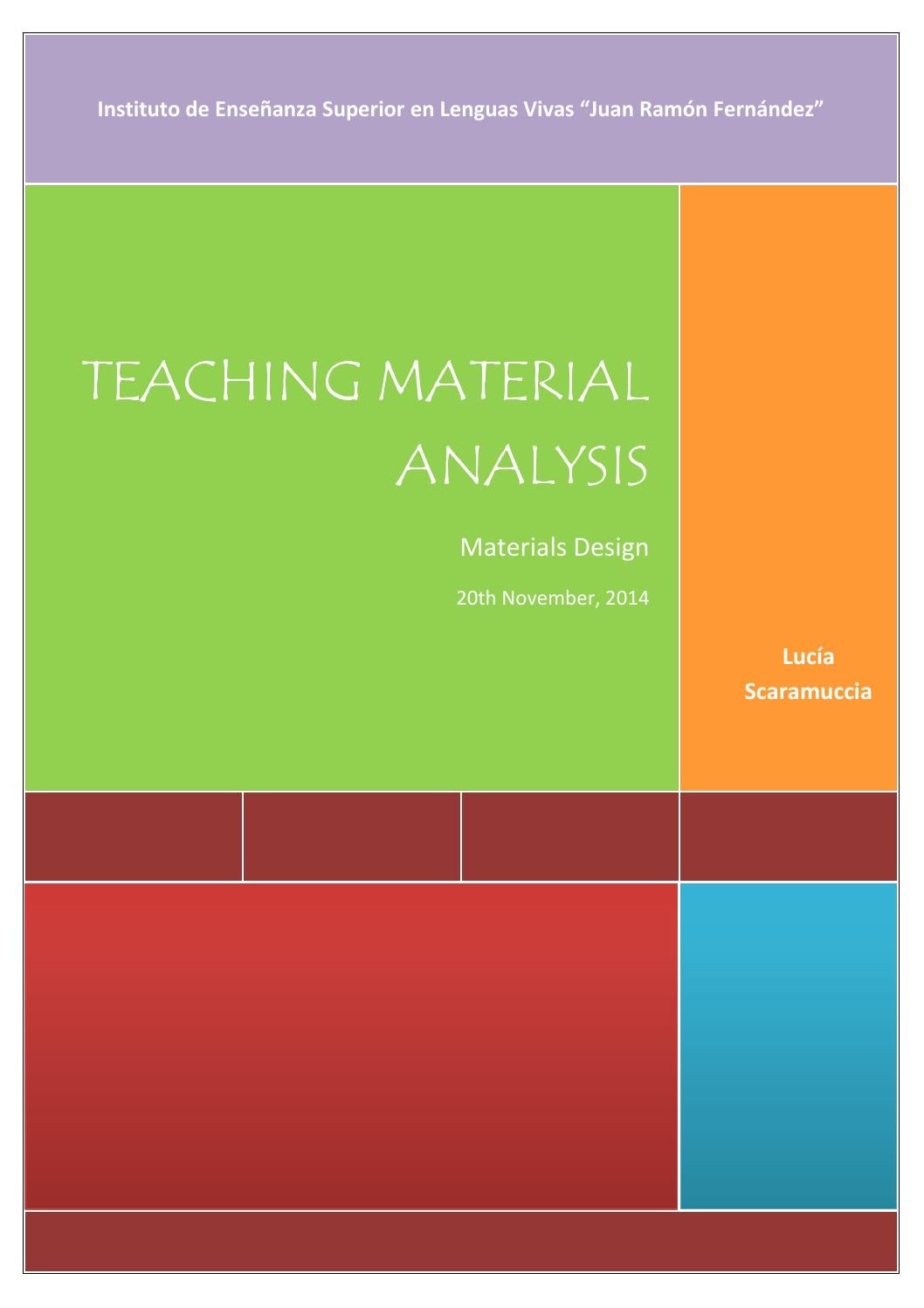 Teaching Material Analysis by Lucia Scaramuccia - Issuu
