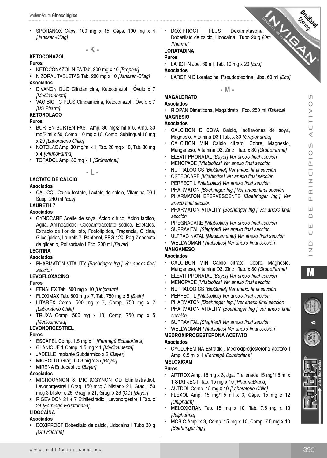 Vademecum ginecologico edifarm by Edifarm & Cía. - Issuu