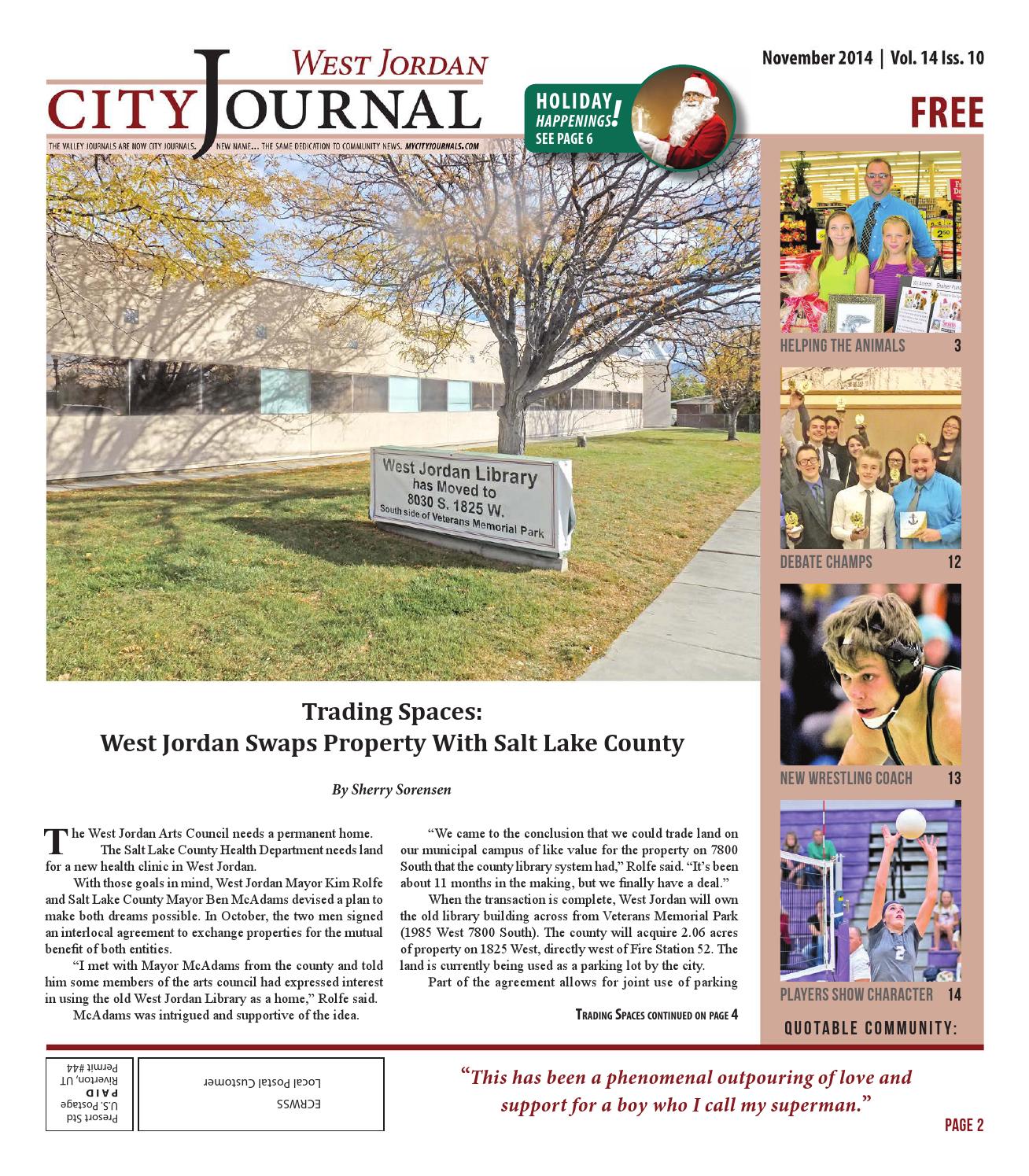 West Jordan City Journal - November 2014 - Vol. 14 Iss. 10 by The City ...