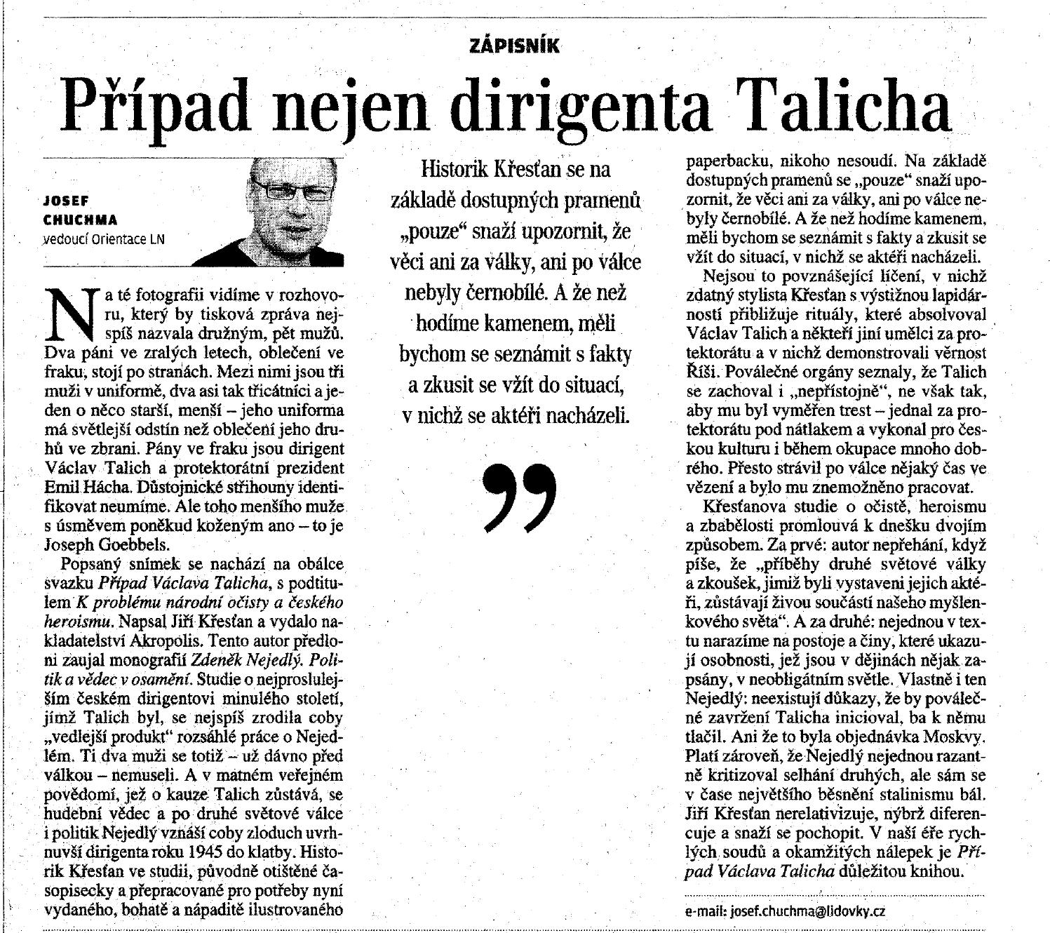 Josef Chuchma: Případ nejen dirigenta Talicha by Akropolis - Issuu