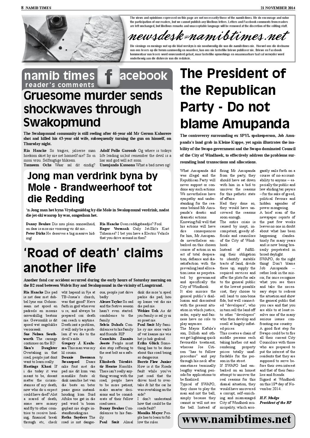 21 november namib times newspaper by Namib Times Virtual - Issuu