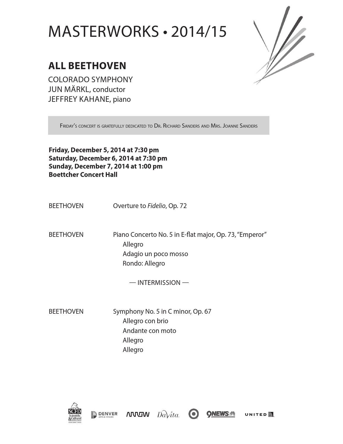 All Beethoven | Program Notes by Colorado Symphony - Issuu