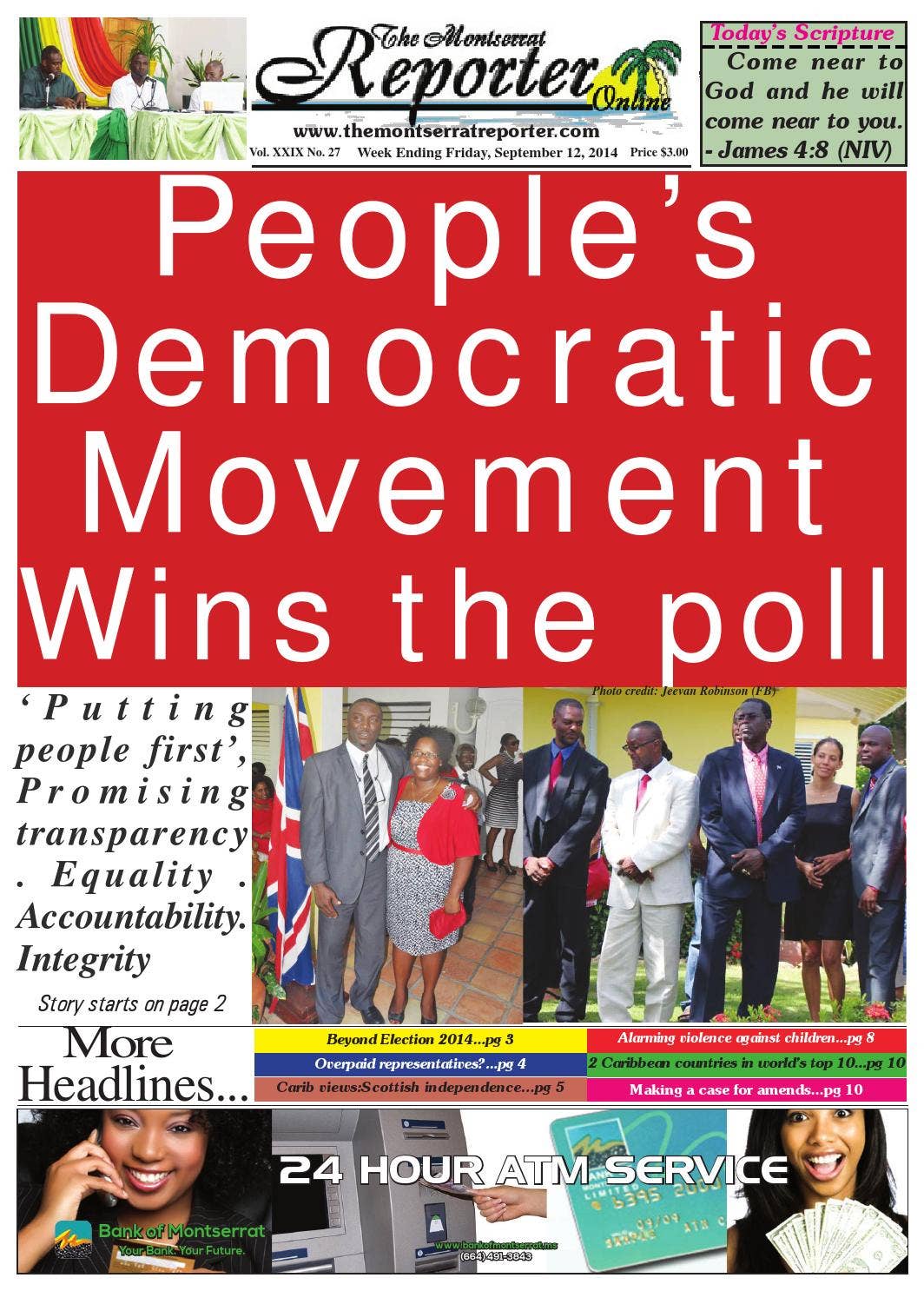 The Montserrat Reporter - September 12 2014 by The Montserrat Reporter ...