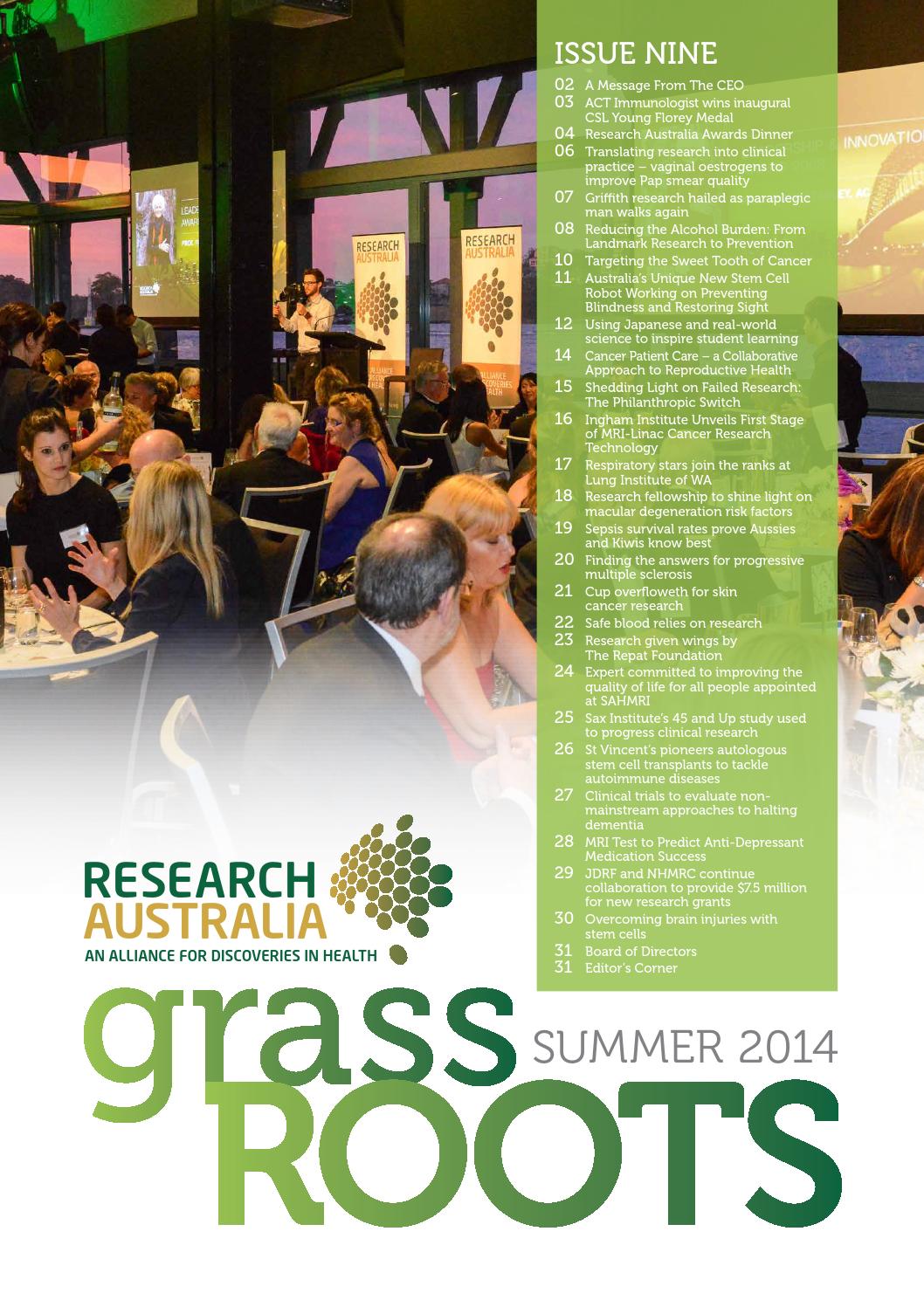 Research Australia grassROOTS summer 2014 by Research Australia - Issuu