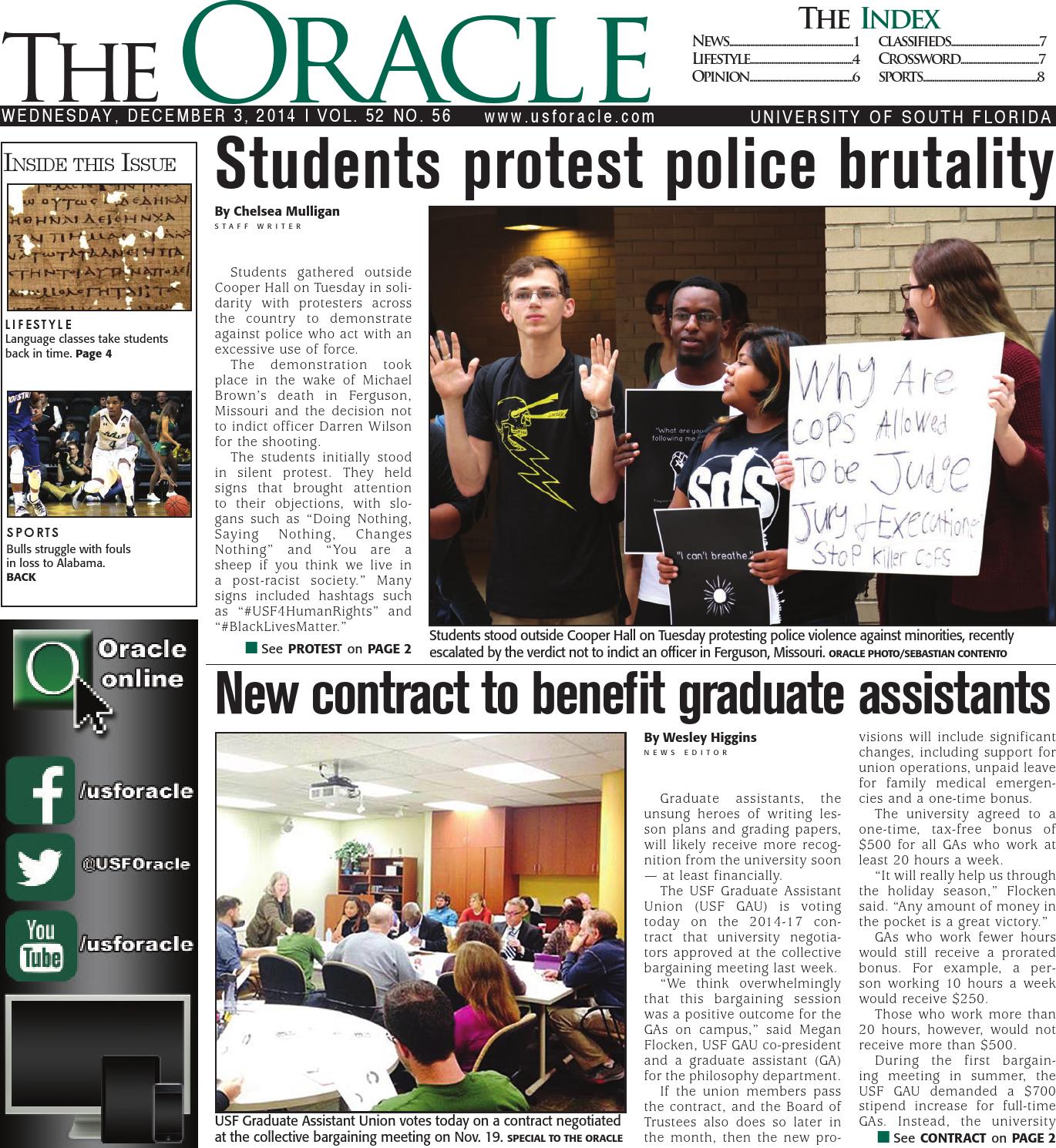 12-3-14 by USF Oracle - Issuu