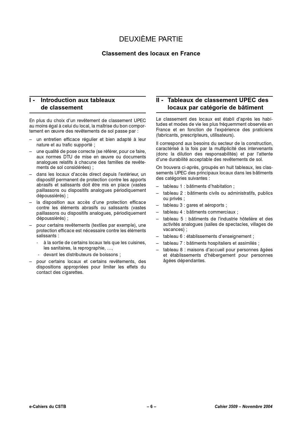 Cahier 3509 du cstb classement upec des locaux by Weber - Issuu