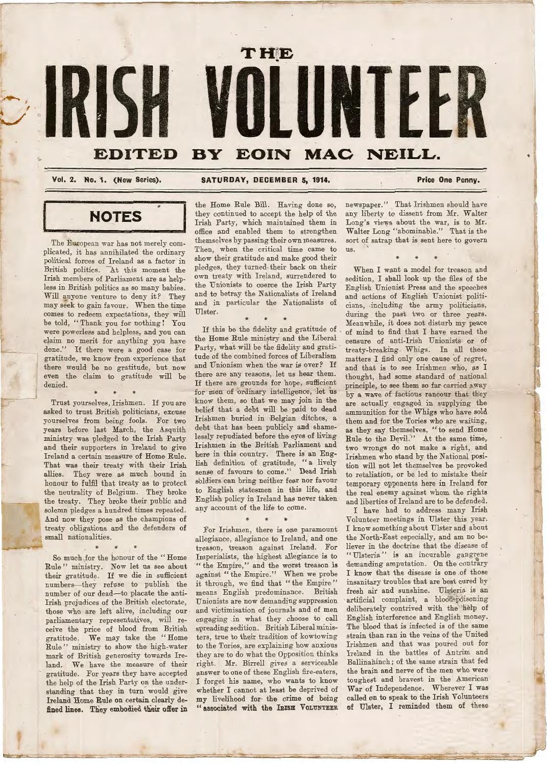 The Irish Volunteer - Volume 2 - Number 1 by An Phoblacht - Issuu