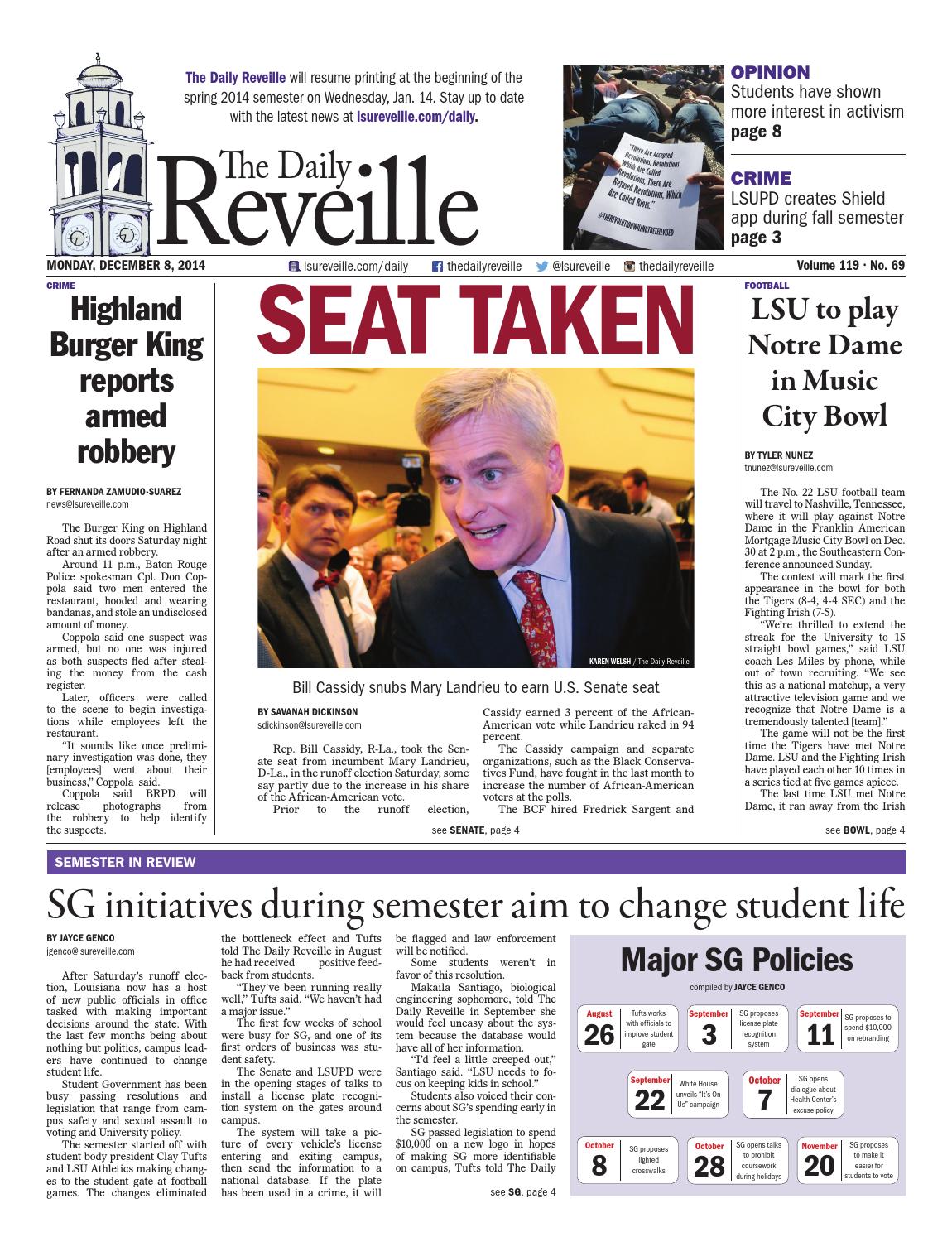 The Daily Reveille - December 8, 2014 by Reveille - Issuu