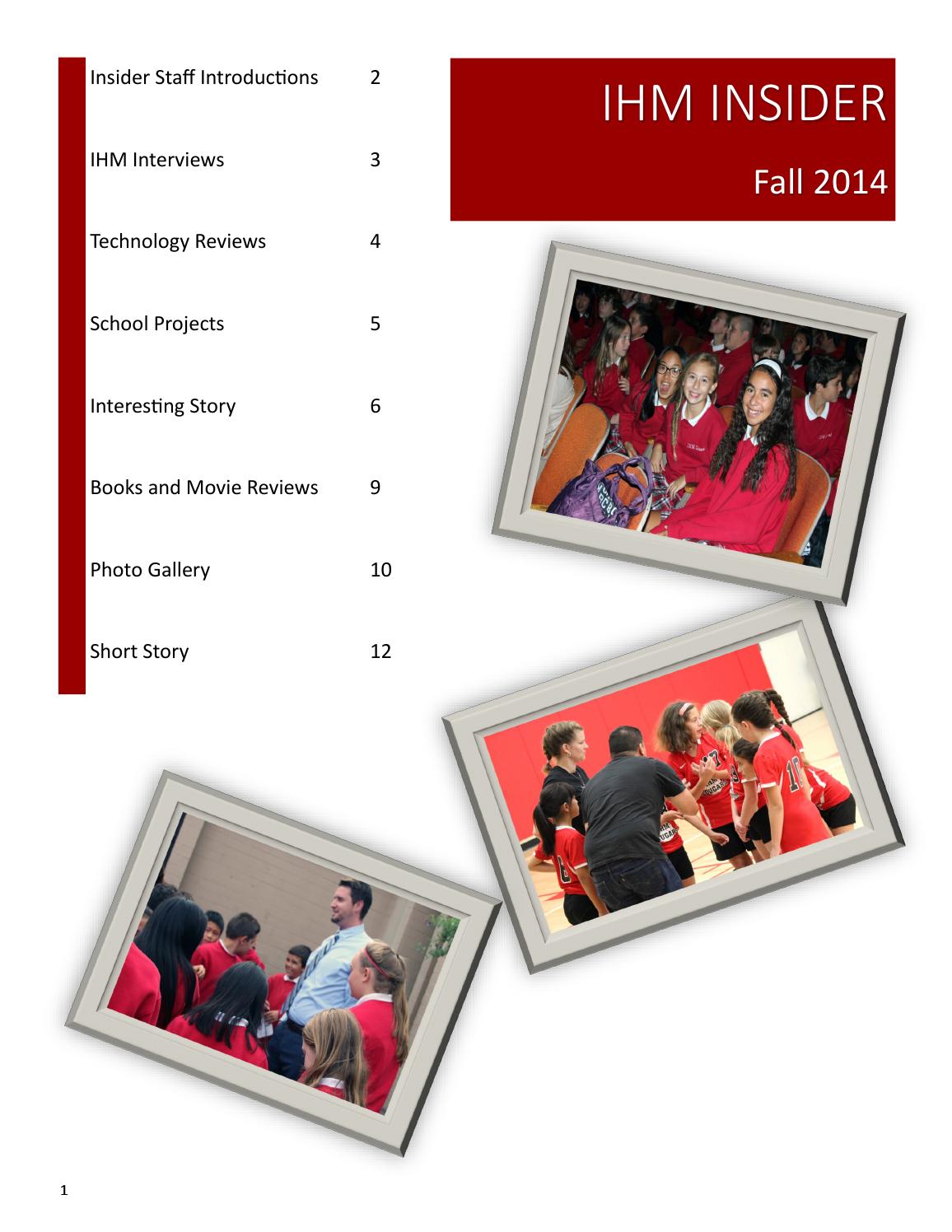 IHM Insider Fall 2014 by IHM School - Issuu