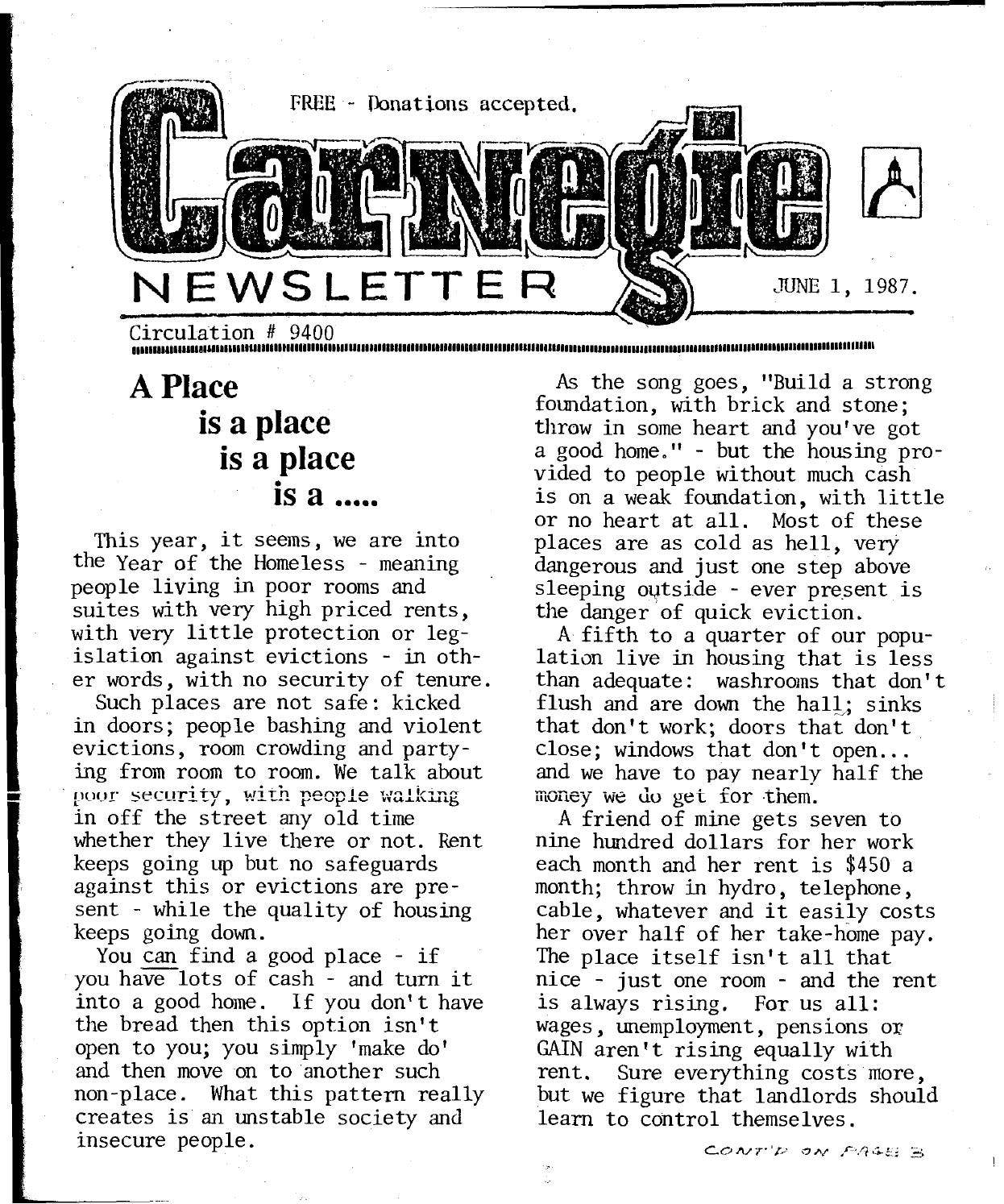 June 1, 1987, carnegie newsletter by Carnegie Newsletter - Issuu
