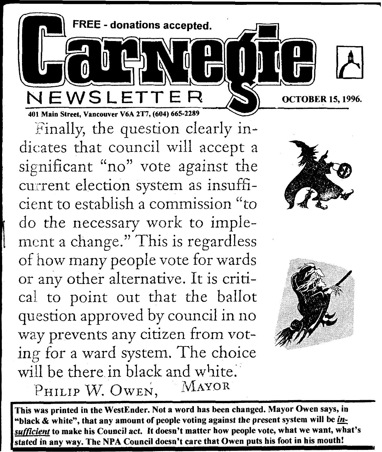 October 15, 1996, carnegie newsletter by Carnegie Newsletter - Issuu