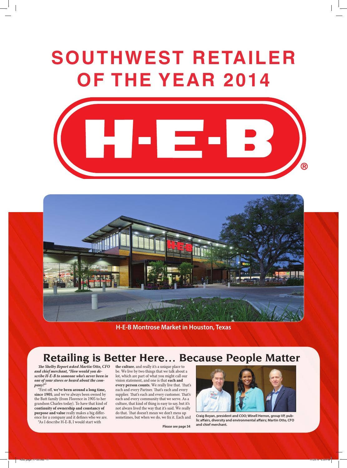2014 HEB Retailer of the Year by Shelby Publishing - Issuu
