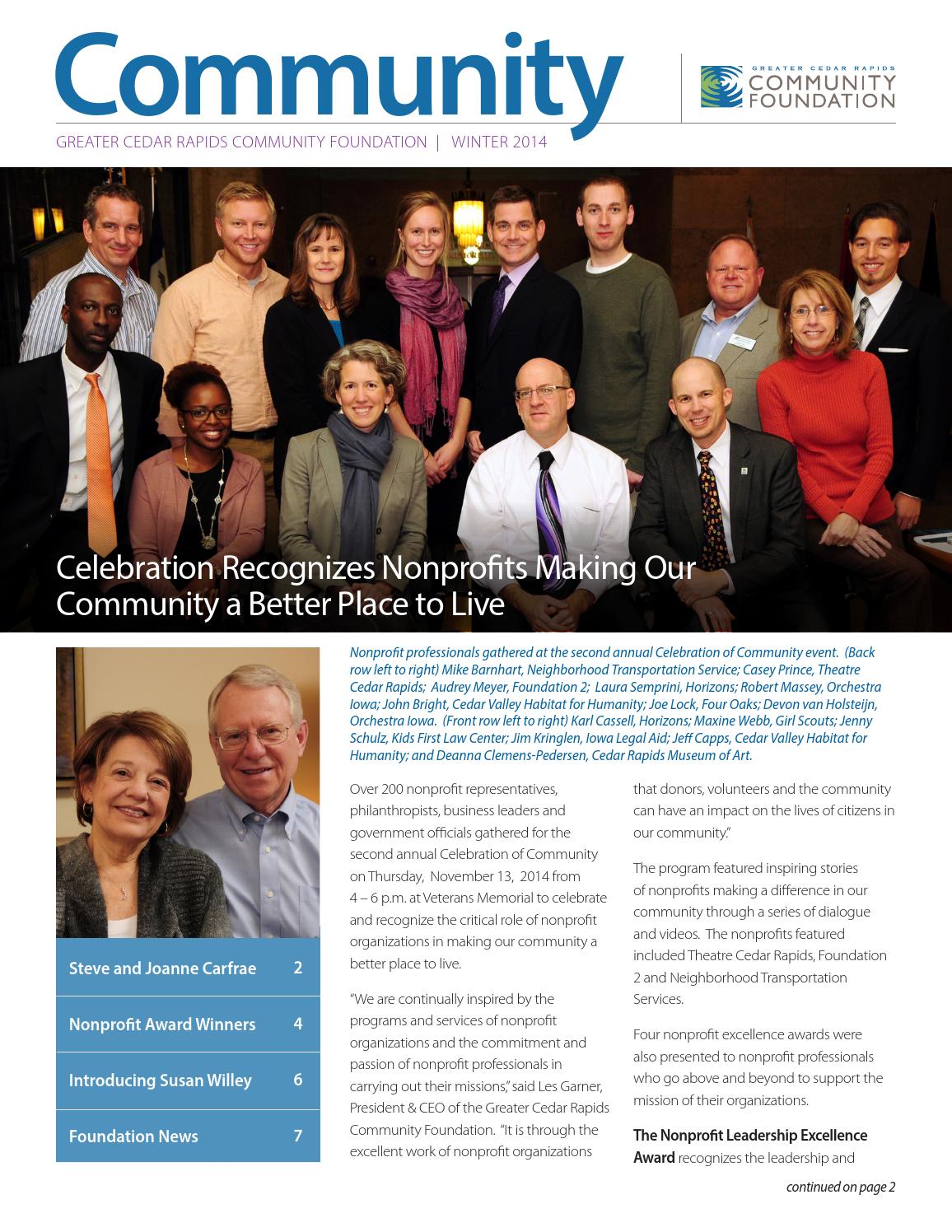 Community Newsletter Winter 2014 by Greater Cedar Rapids Community ...