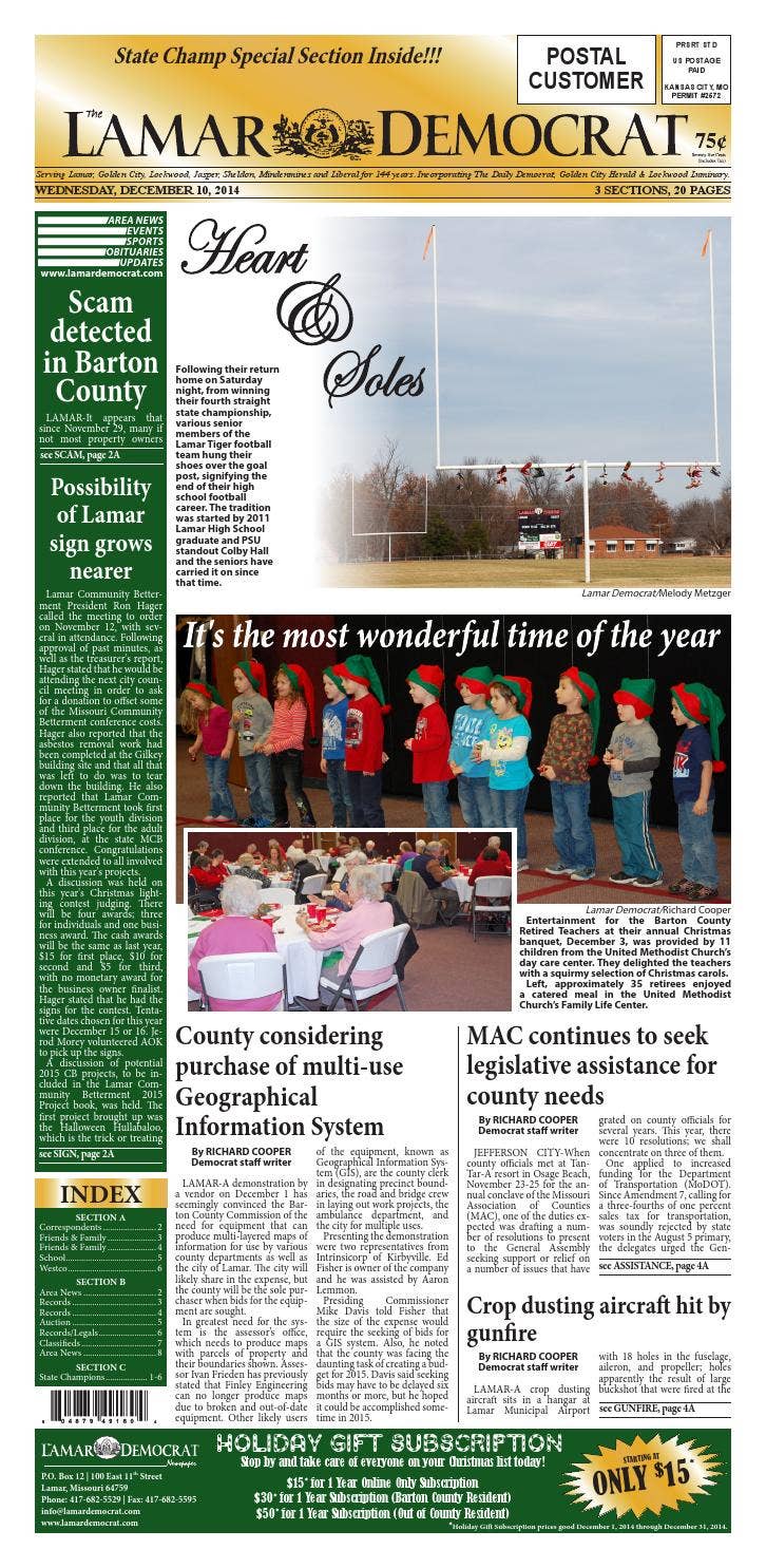 12-10-14 Lamar Democrat by Reaves & Williams Publishing Group - Issuu