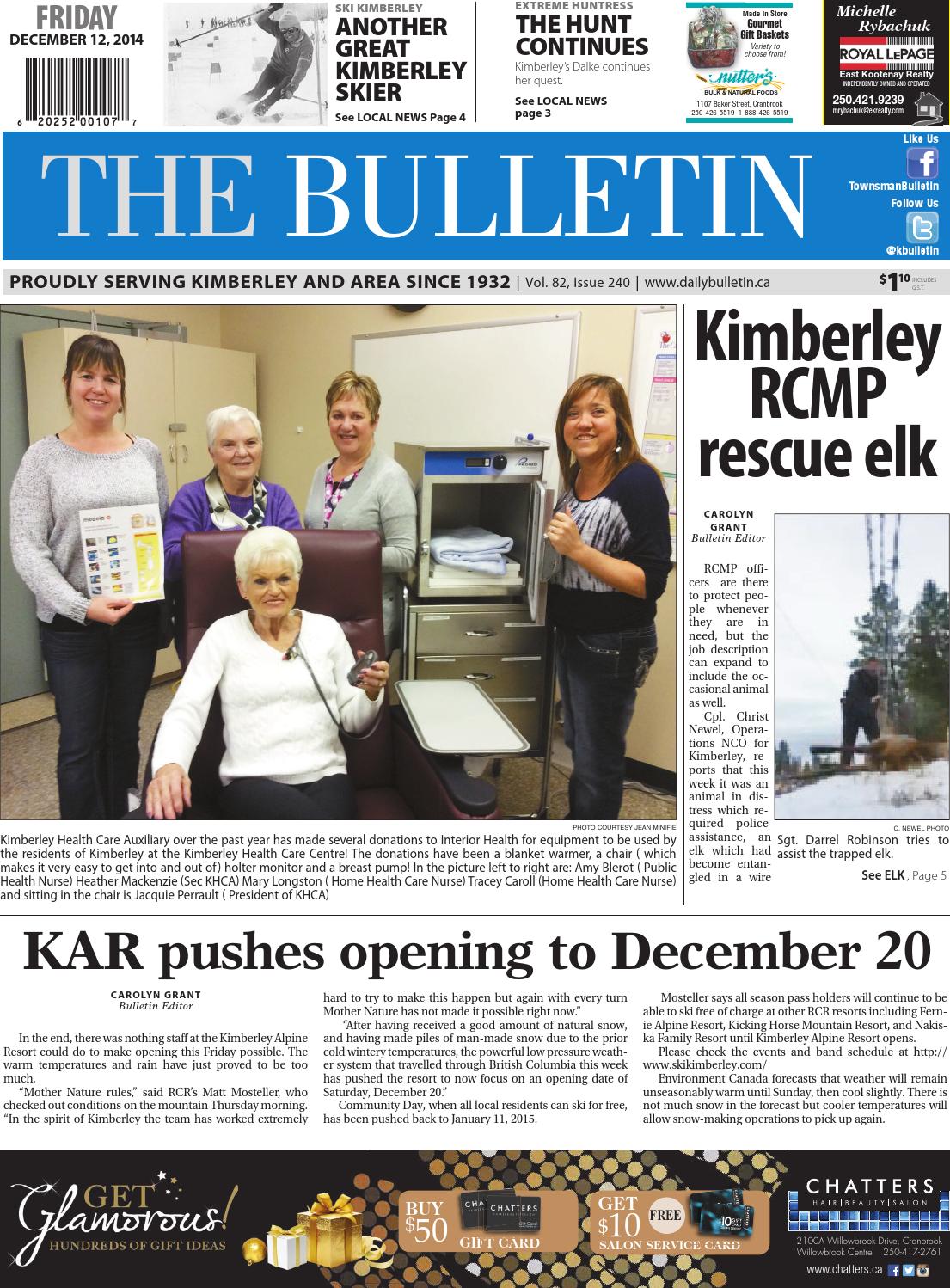 Kimberley Daily Bulletin, December 12, 2014 by Black Press Media Group ...