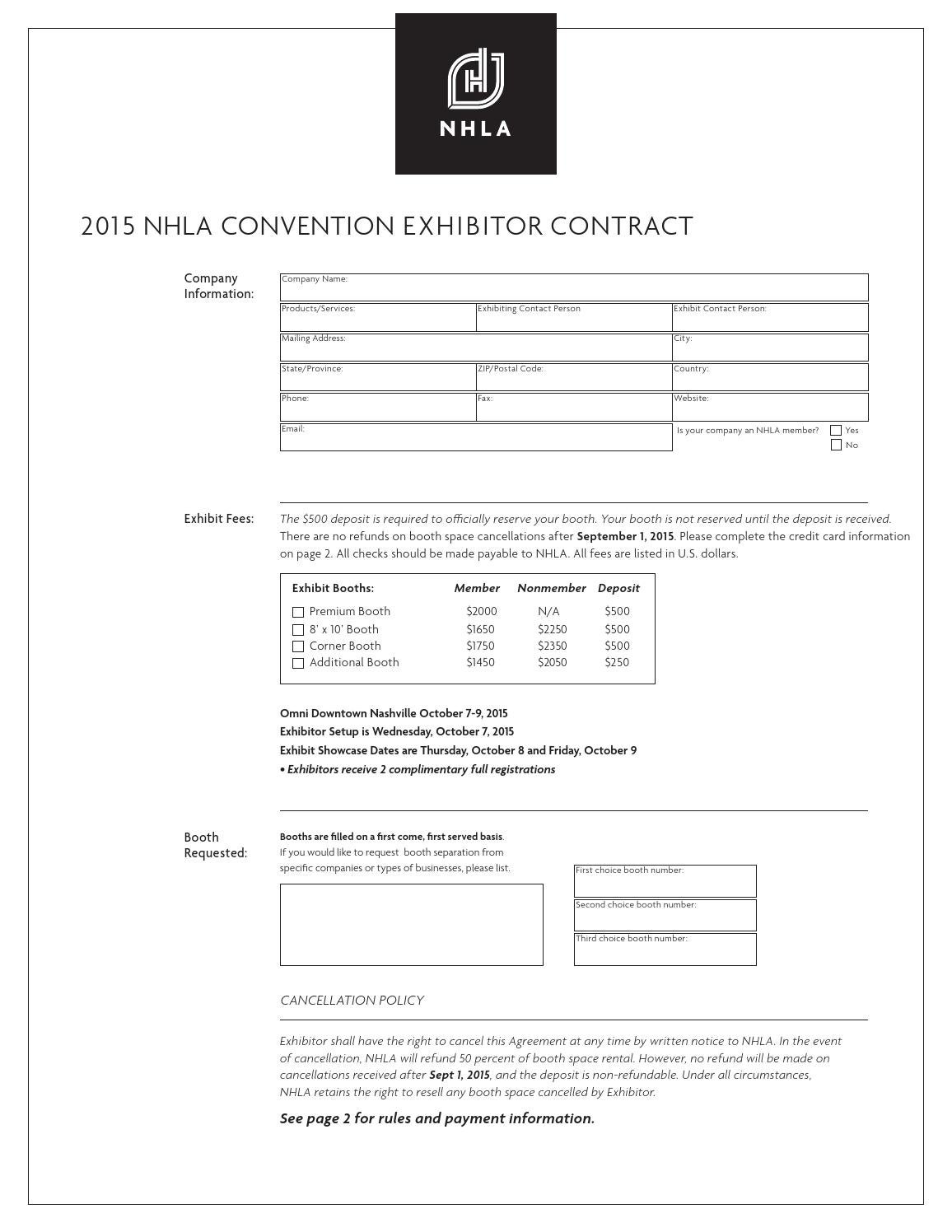 2015 NHLA Convention Exhibtor Contract by National Hardwood Lumber ...