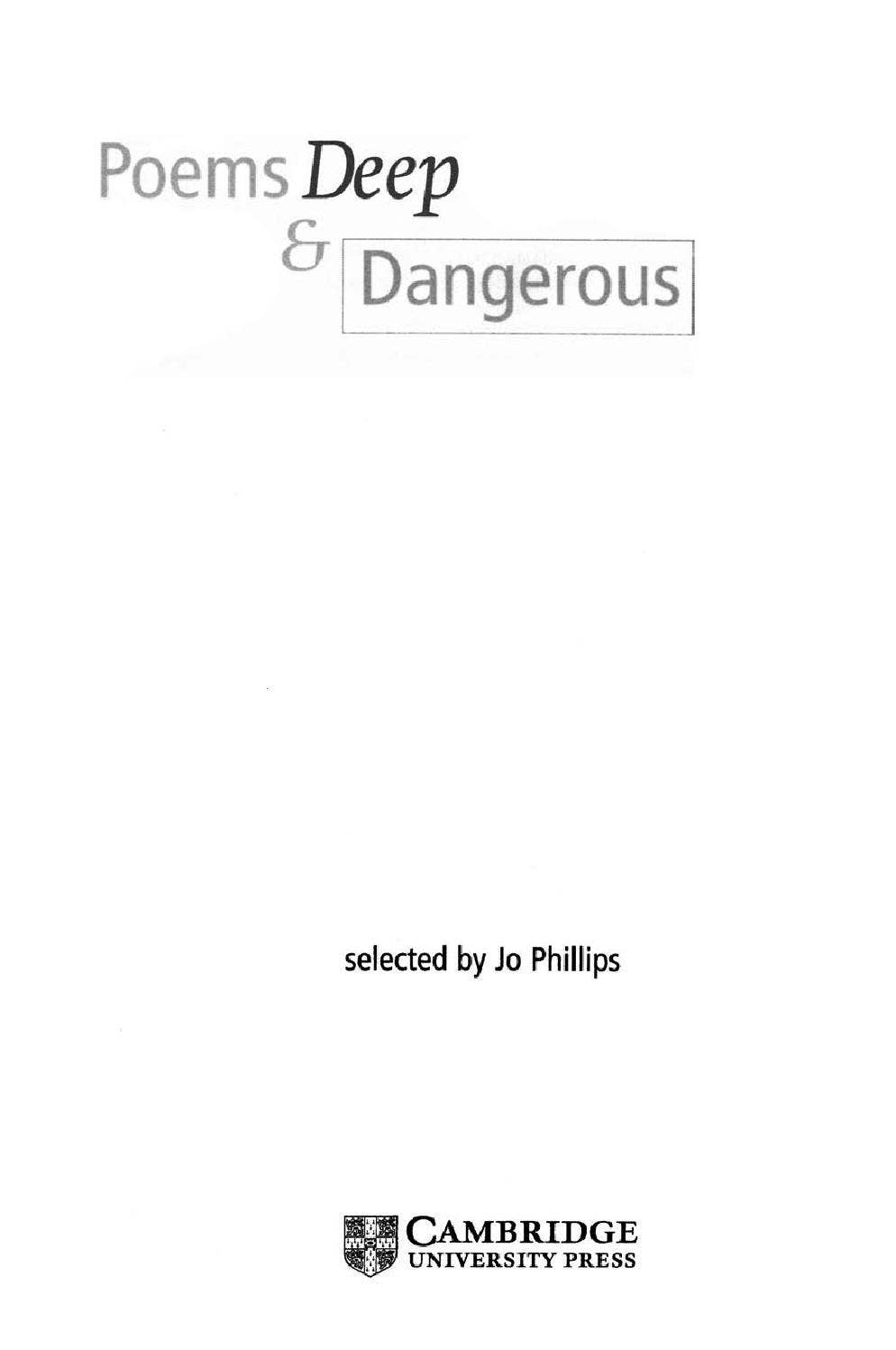 Poems Deep and Dangerous by Cambridge International Education - Issuu