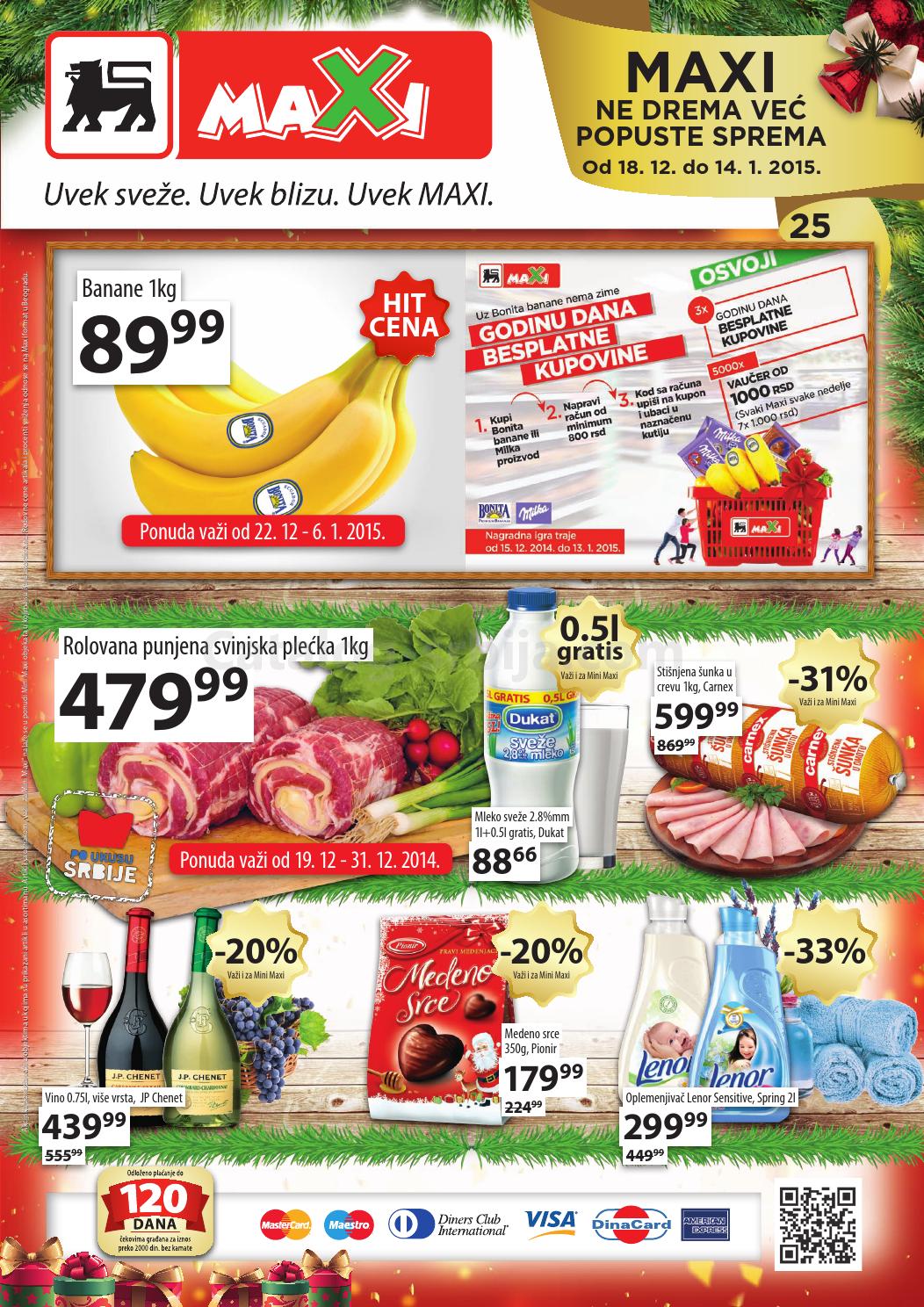 Maxi katalog supermarket od 18 12 -14 01 2015 by Catalog.rs - Issuu