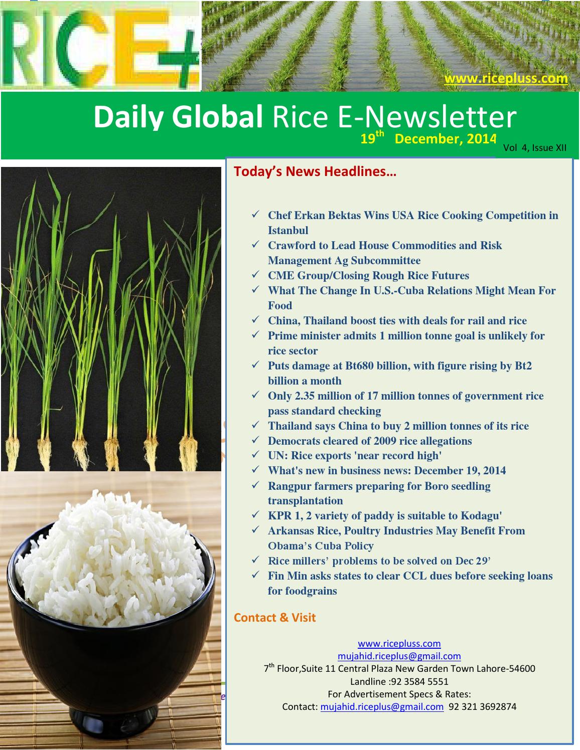 19th december,2014 daily global rice e newsletter by riceplus magazine ...