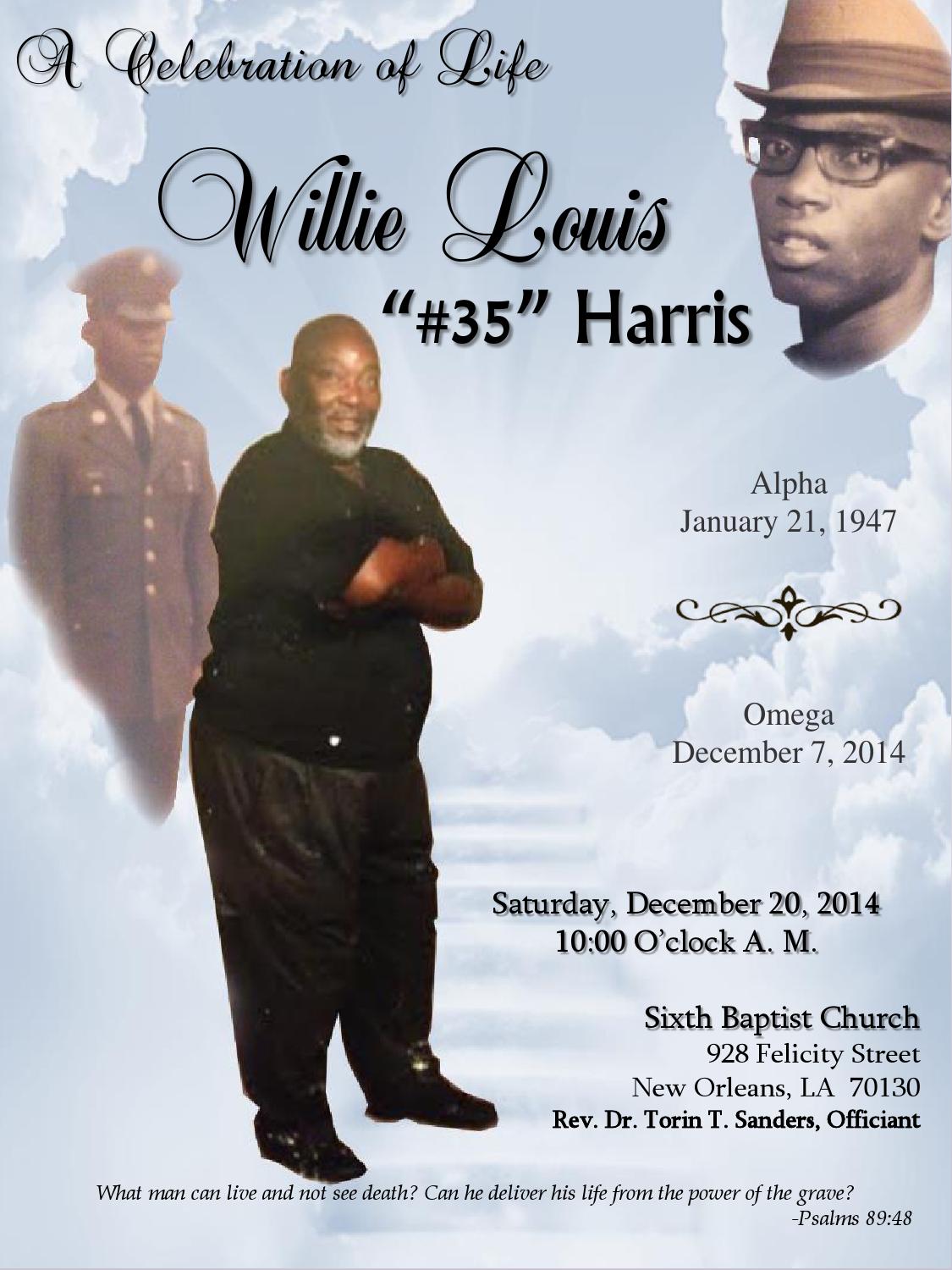 Willie Louis Harris by Our Celebrations of Life - Issuu