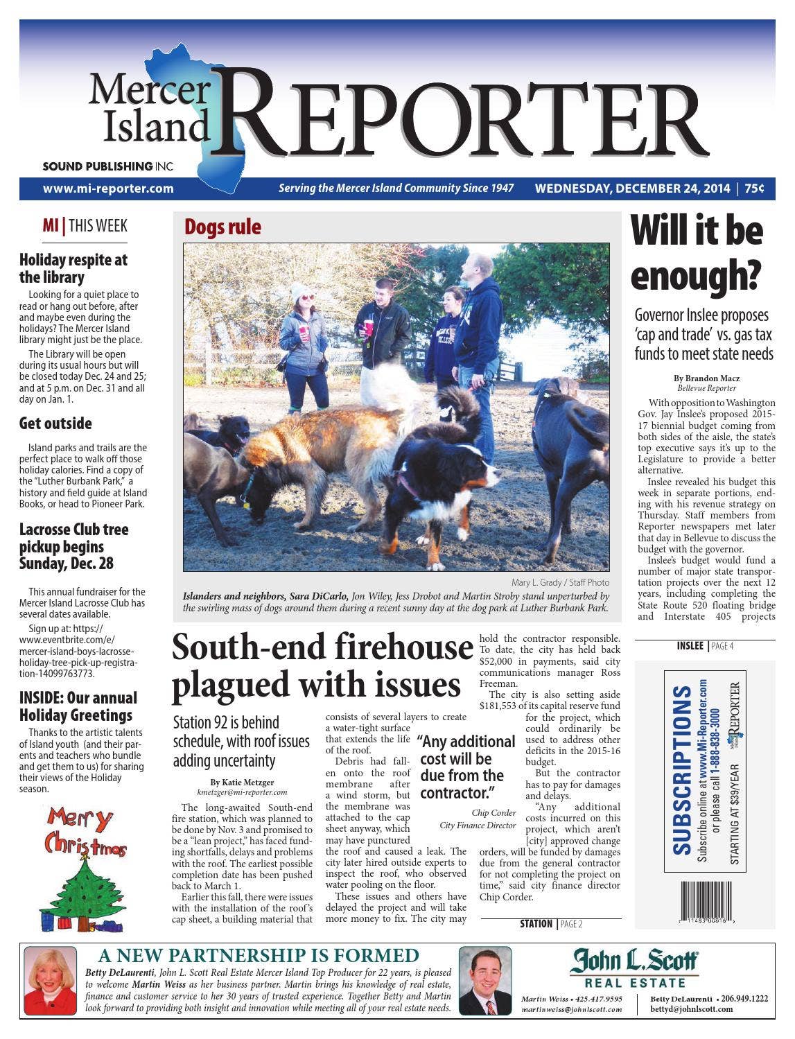 Mercer Island Reporter, December 24, 2014 by Sound Publishing - Issuu
