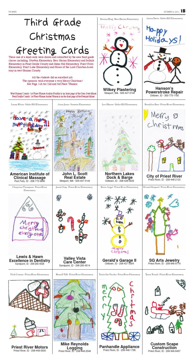 3rd Grade Christmas Cards 2014 by The Newport Miner - Issuu