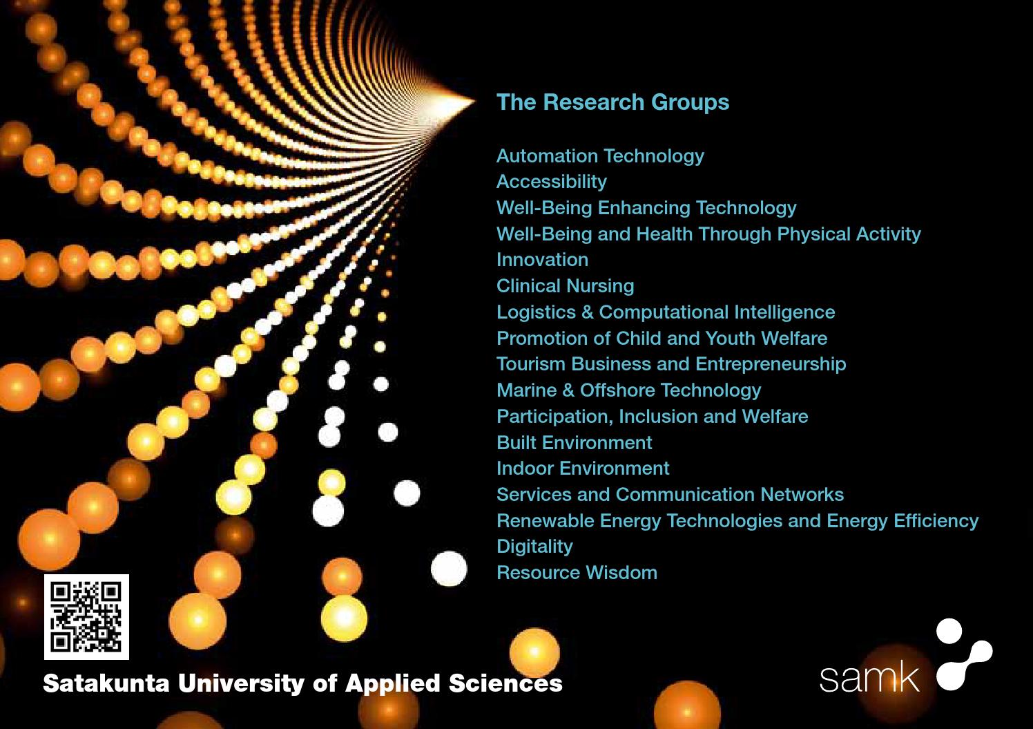 The Research Groups of SAMK by SAMK Satakunta University of Applied ...