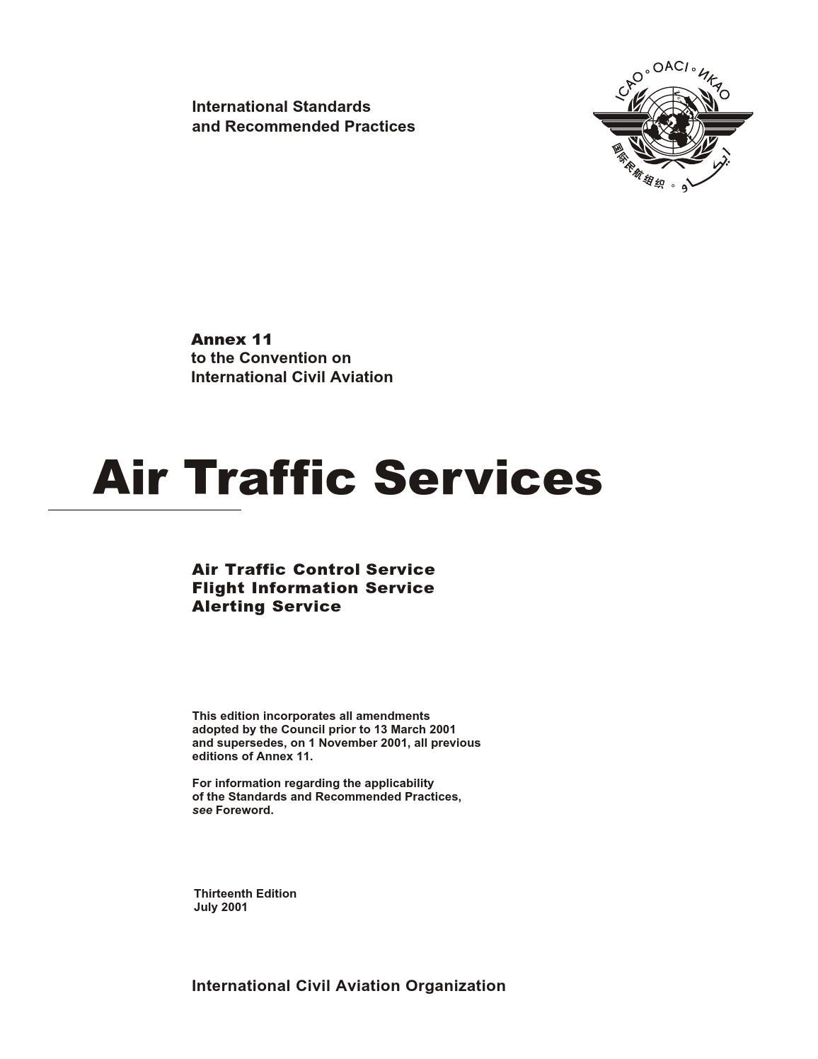 ICAO Annex 11, 13th edition by Igli Larashi - Issuu