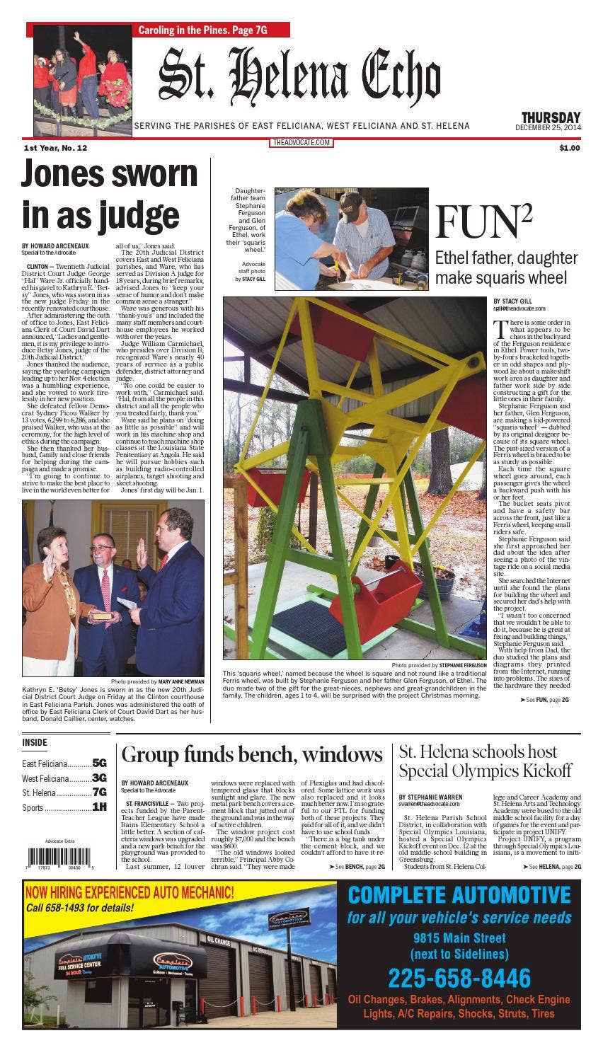 The Advocate: St. Helena Echo (12/25/14) by The Advocate - Issuu