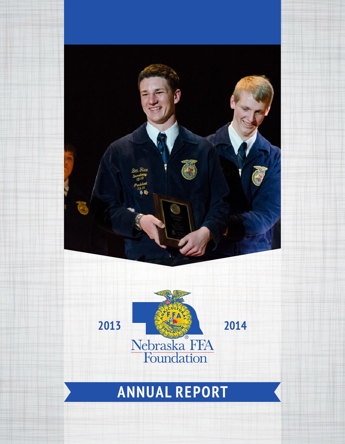 2013-2014 Nebraska FFA Foundation Annual Report by Nebraska FFA ...