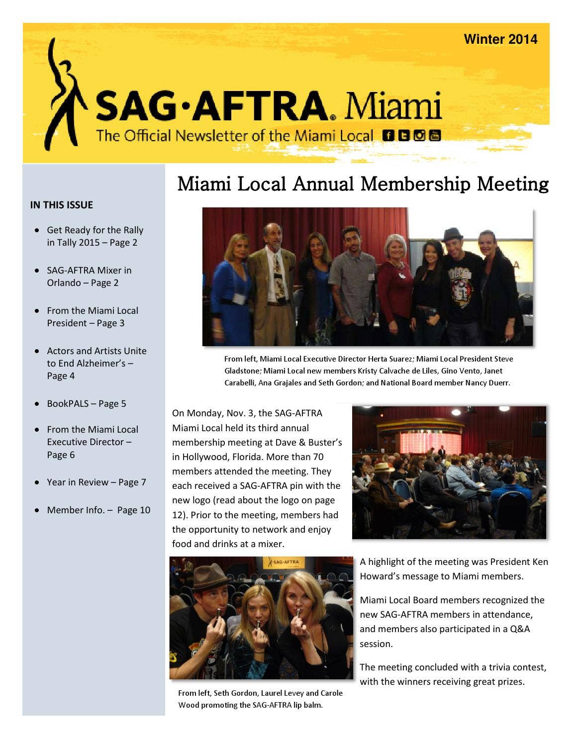 SAG-AFTRA Miami - Winter 2015 by SAG-AFTRA - Issuu