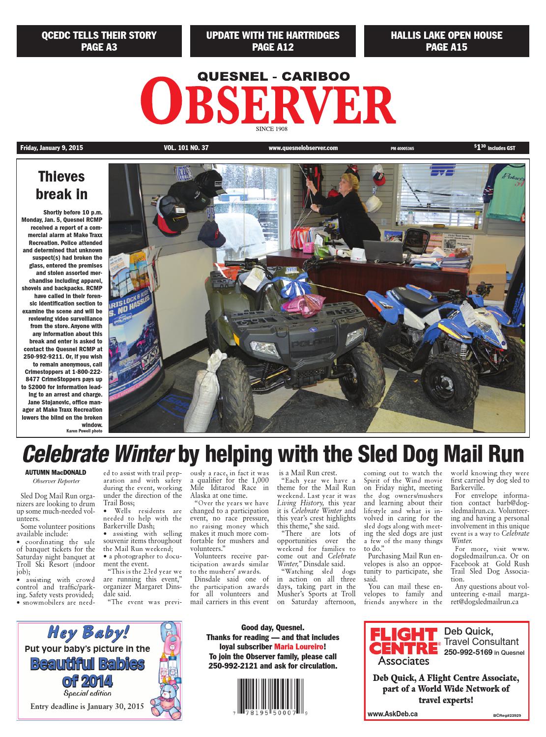 Quesnel Cariboo Observer, January 09, 2015 by Black Press Media Group ...