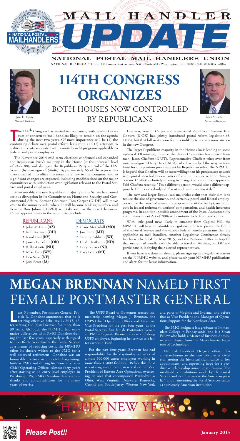 January 2015 Mail Handler Update by National Postal Mail Handlers Union ...