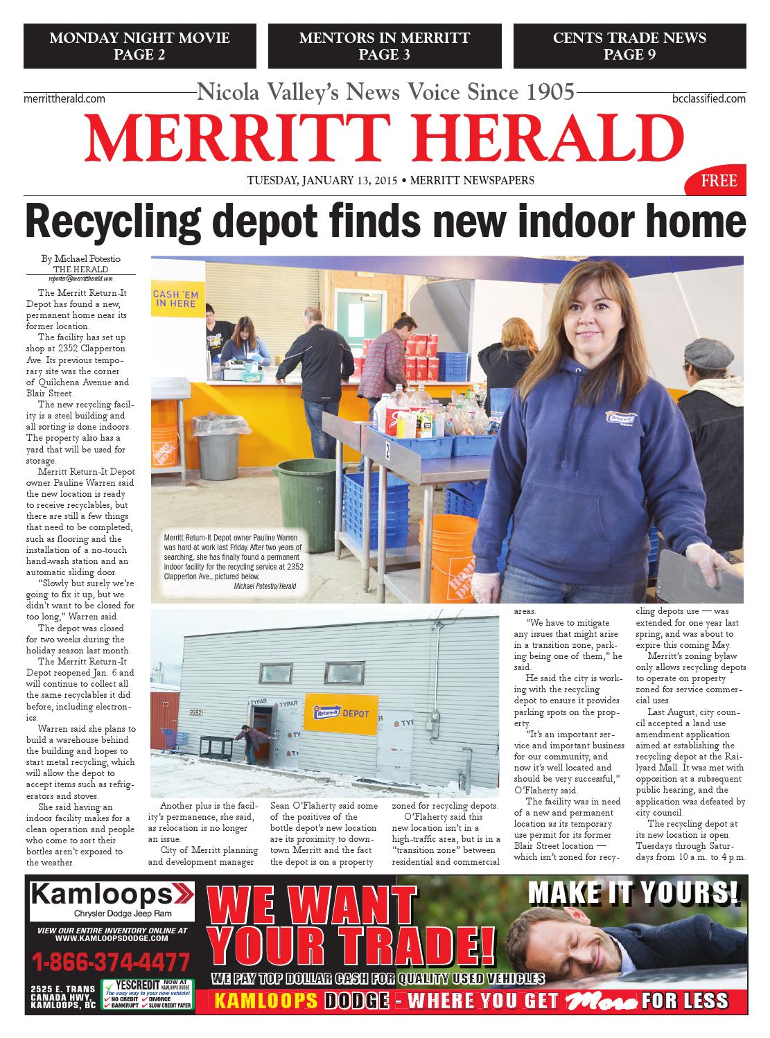 Merritt Herald - January 13, 2015 by Merritt Herald - Issuu
