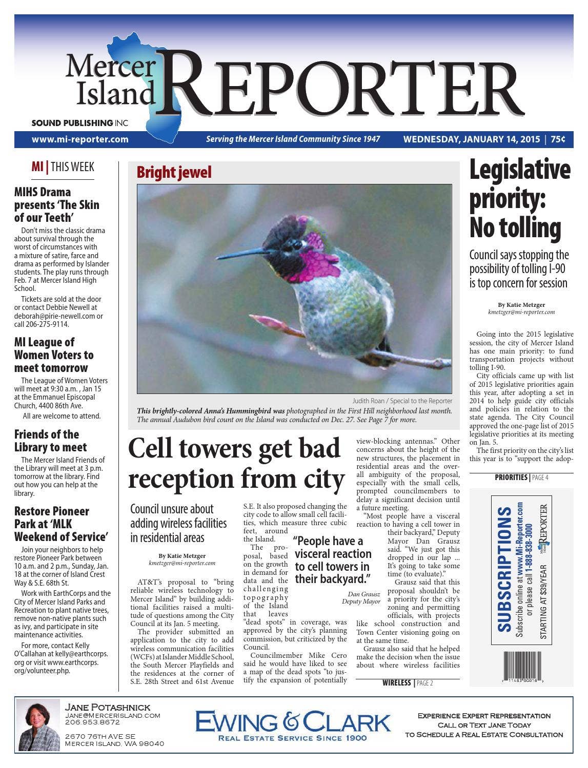Mercer Island Reporter, January 14, 2015 by Sound Publishing - Issuu