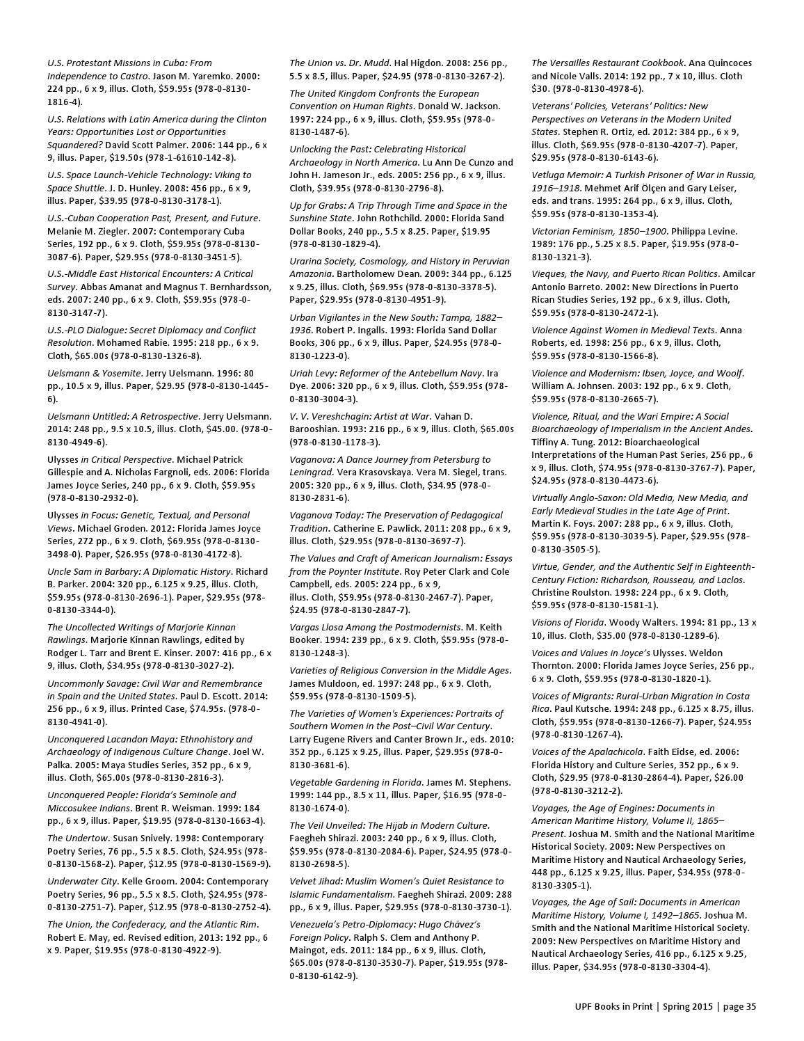 UPF Books in Print by University Press of Florida - Issuu