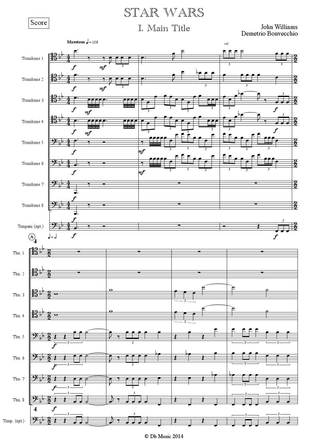Star Wars - Main Title - Trombone Octet + Timp. by Demetrio Bonvecchio ...