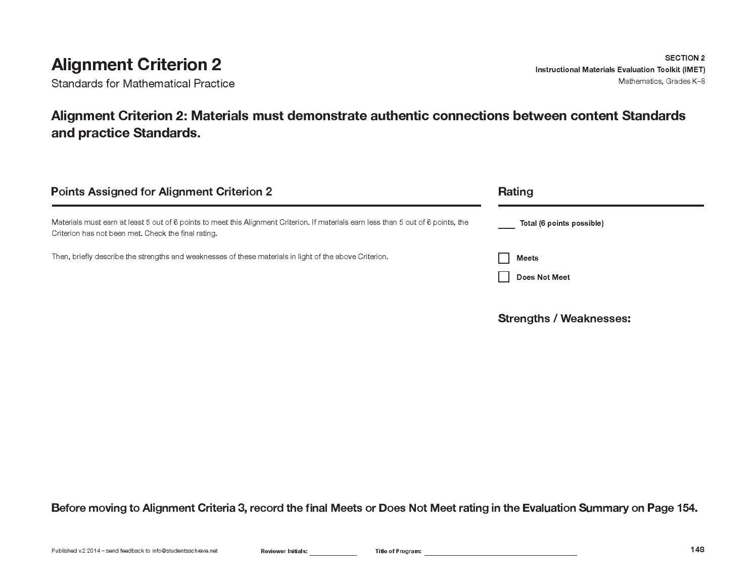 Toolkit for Evaluating the Alignment of Instructional and Assessment ...