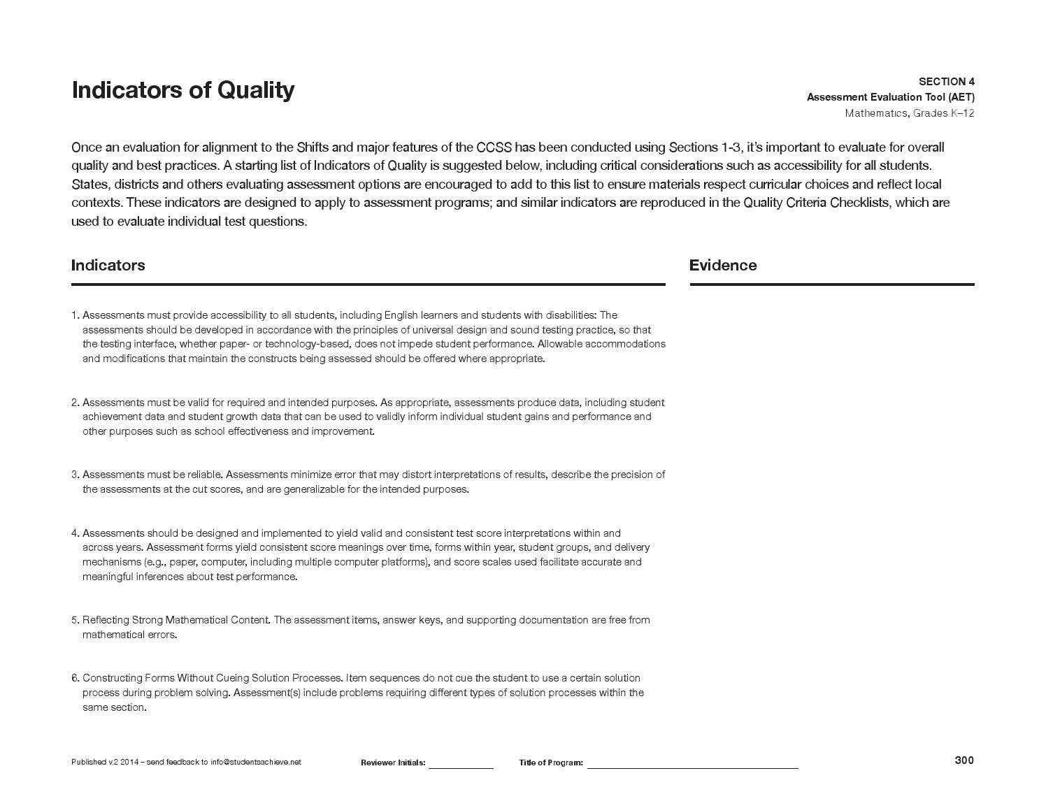Toolkit for Evaluating the Alignment of Instructional and Assessment ...