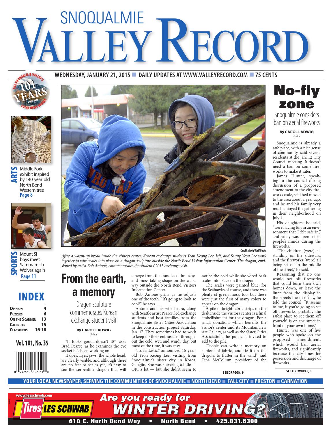 Snoqualmie Valley Record, January 21, 2015 by Sound Publishing - Issuu