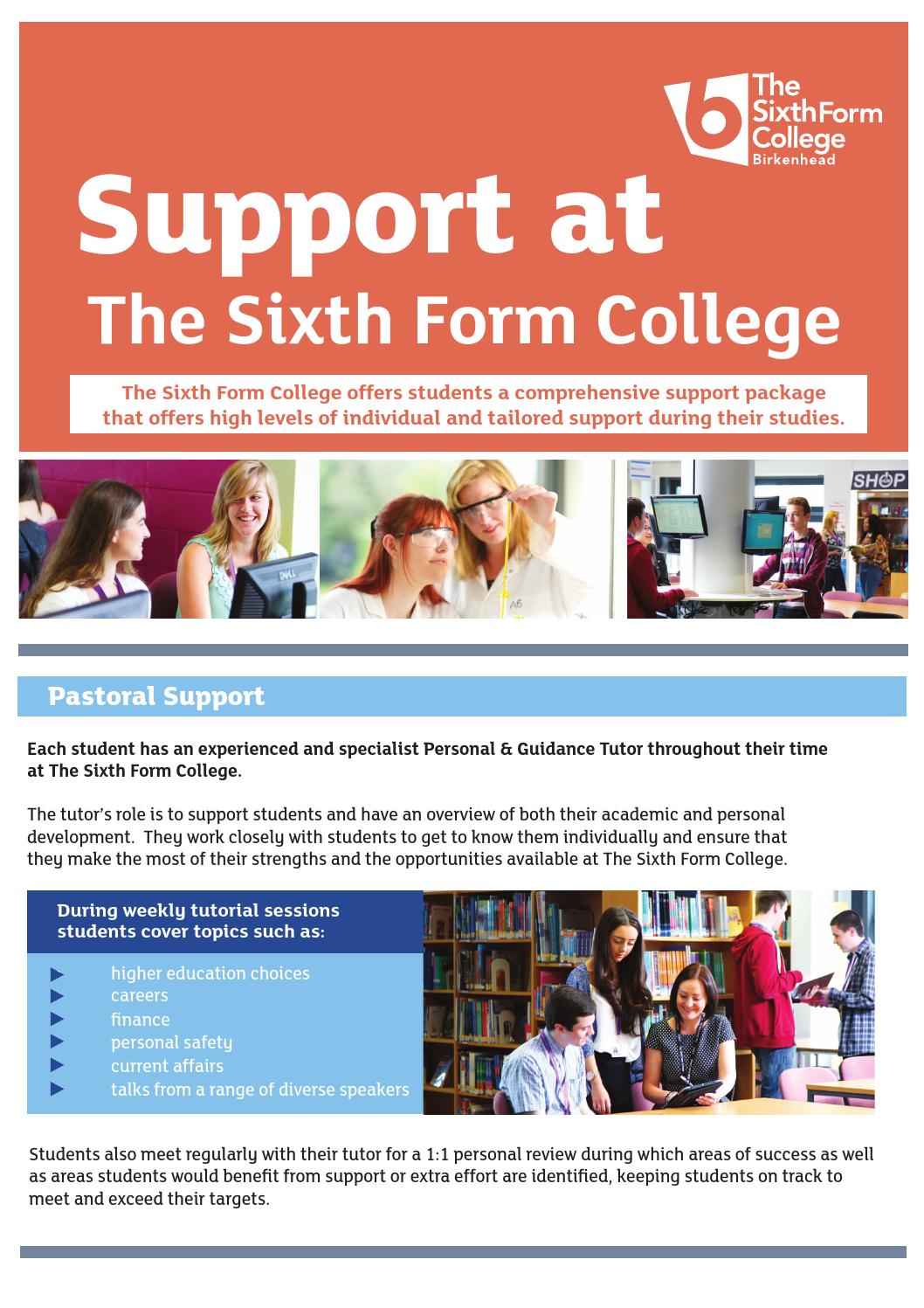 Support at the sixth form college leaflet by Schudio - Issuu