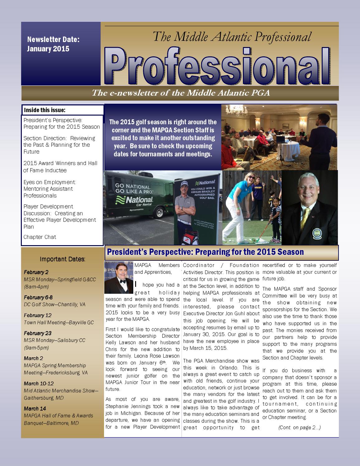 MAPGA Professional January 2015 by Middle Atlantic PGA - Issuu