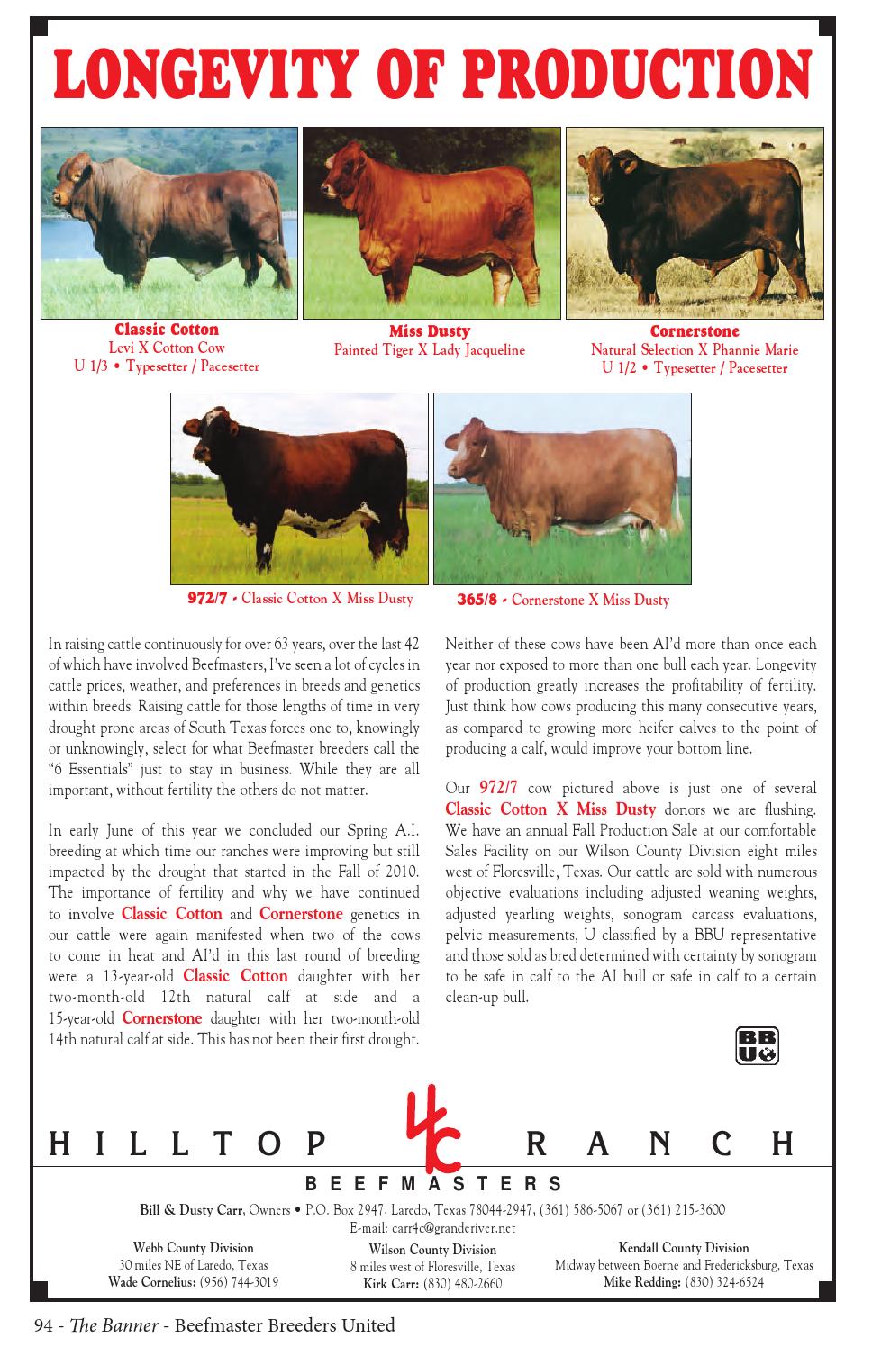 The Banner - Beefmaster Seedstock Directory by Beefmaster Breeders ...