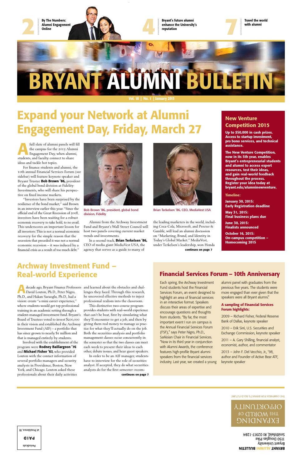 Bryant Alumni Bulletin - January 2015 by Bryant University Alumni ...