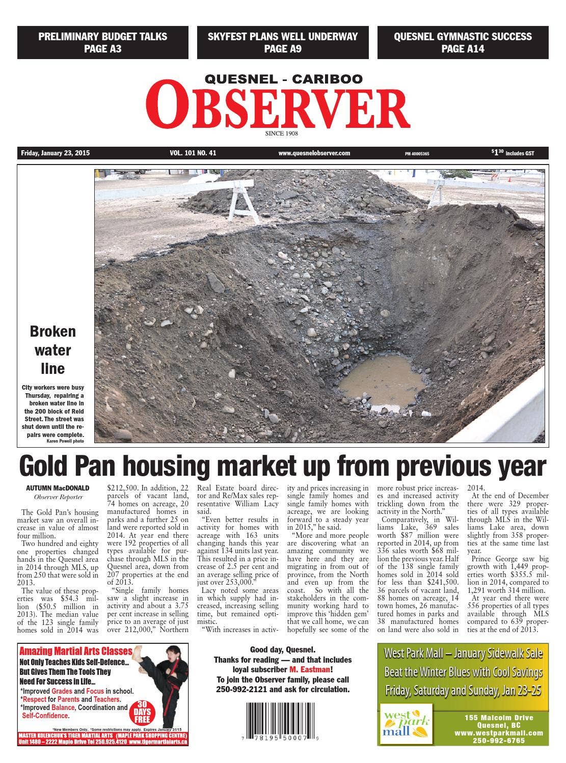 Quesnel Cariboo Observer, January 23, 2015 by Black Press Media Group ...