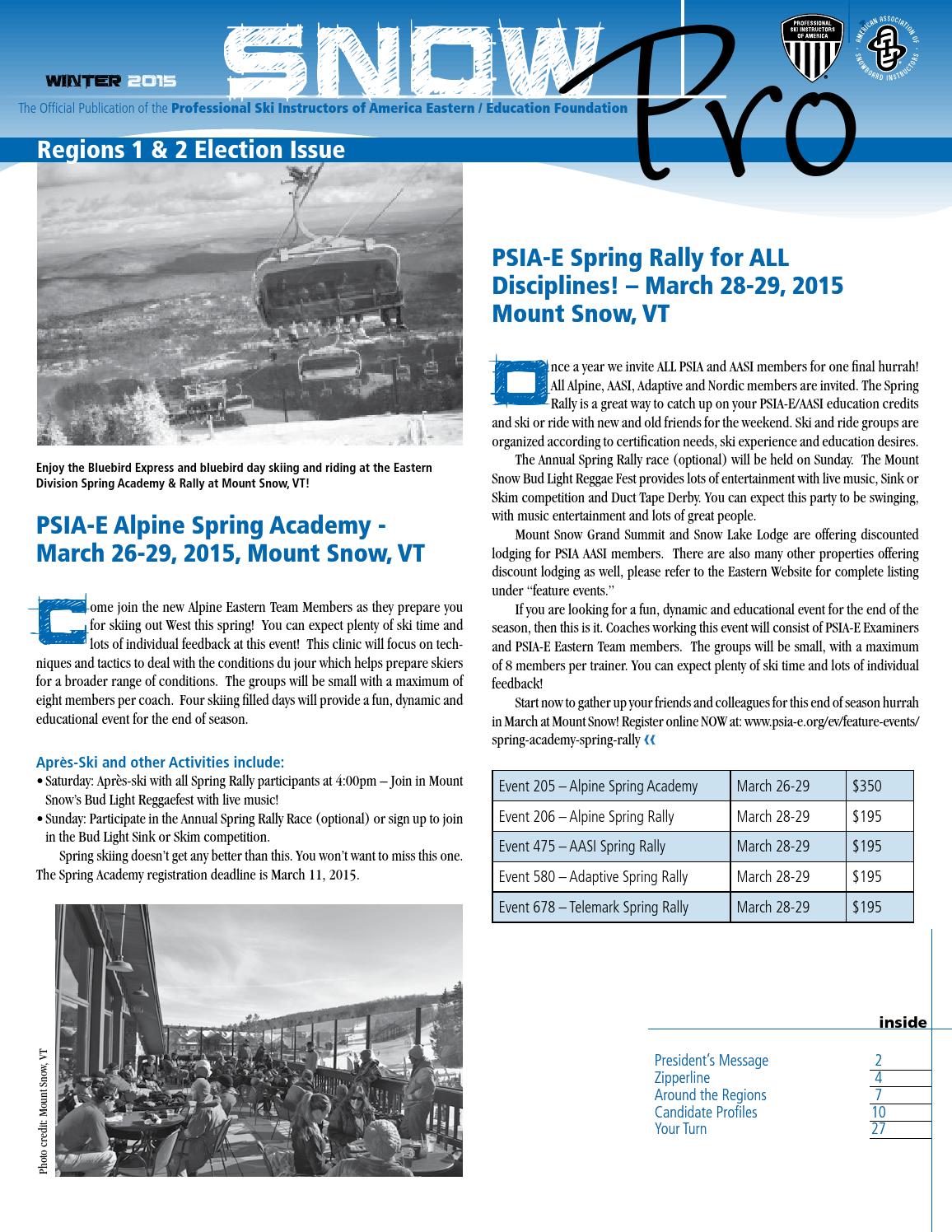Winter 2015 by PSIA-AASI Eastern - Issuu