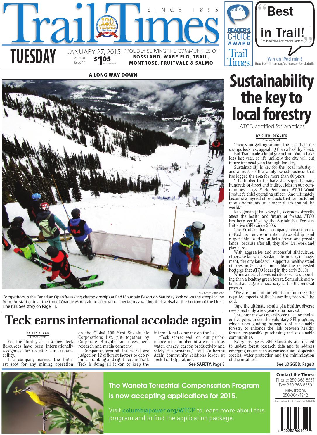 Trail Daily Times, January 27, 2015 by Black Press Media Group - Issuu