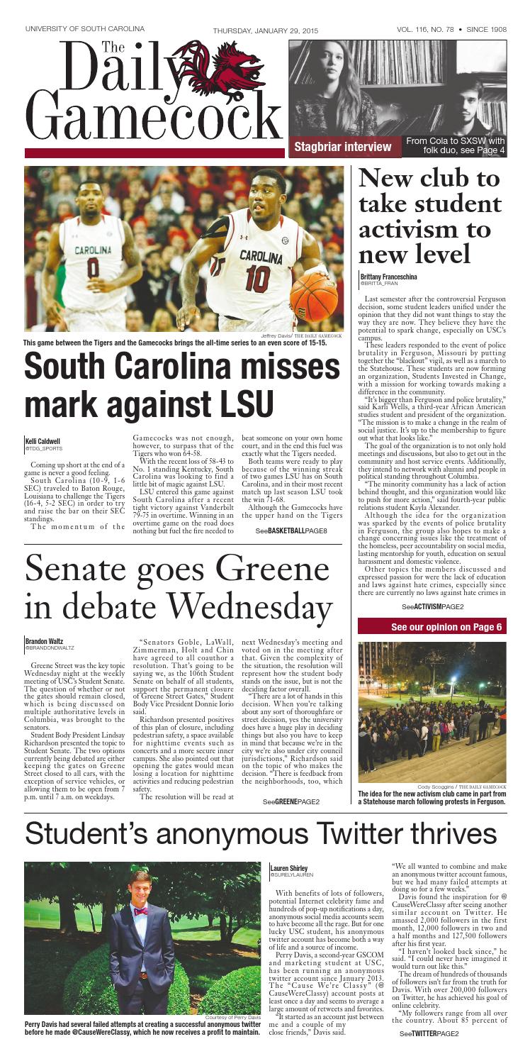TDG 01/29/2015 by The Daily Gamecock - Issuu