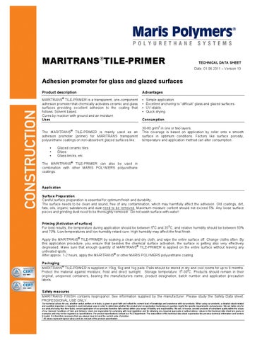 Plastic Waterproofing - Maritrans Tile Primer by AggelouOrfeas - Issuu