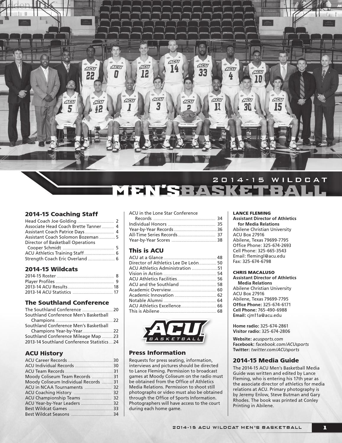 ACU 2014-15 Men's Basketball Media by Abilene Christian University - Issuu